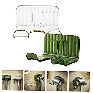 Homoyoyo 2pcs Hair Dryer Holder V Hair Dryer Hanging Shelf Toiletries Organizer Blow Dryer Holder Rack Wall Mounted Hair Dryer Rack Bathroom Blow Dryer Rack Storage Bracket Organizer