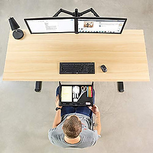 VIVO Black 17 inch Mounted Sliding Under Desk Slim Pull-out Pencil Drawer, Office Storage Organizer for Sit Stand Workstation, DESK-AC04D