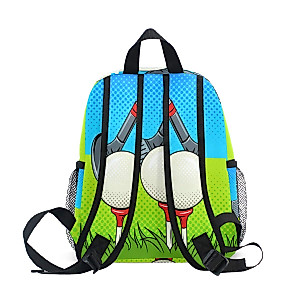 AUUXVA Kids Backpack Sport Club Golf Ball School Bag Kindergarten Toddler Preschool Backpack for Boy Girls Children