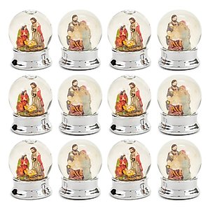 Dicksons Holy Family Christmas Nativity Snow Globes 2 Assorted, 12 Pack