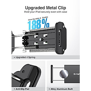 elitehood Tablet Stand Holder, Angle Height Adjustable Phone & Tablet Holder for Desk, Thick Case Friendly iPad Holder Stand Compatible with 4.7-13" iPad, iPad Pro 12.9 Air Mini 4, Tab, Nexus, Kindle