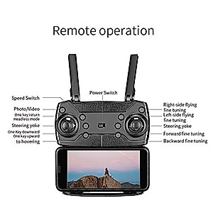 E88 Pro Drone with dual 4k camera, Kids/Beginner, wifi fpv 1080 hd, Dual foldable RC Quadcopter , Altitude hold, Headless mode, visual positioning, auto return, mobile app control, Black, 360 flip