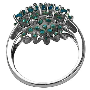 Carillon Art Deco 925 Sterling Silver 2.14 Ctw Neon Apatite Women Thanksgiving Ring (Sterling Silver, 11)