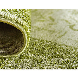 Unique Loom La Jolla Collection Farmhouse, Contemporary, Botanical, Traditional, Vintage Area Rug, 9 x 12 ft, Light Green/Green