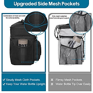 Double Deck Insulated Lunch Box, Expandable Large Lunch Bag Leakproof Cooler Bag Lunch Pail for Men Women Adults Work Shifts Travel Daytrip, Black