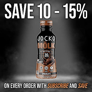 Jocko Mölk Chocolate Protein Shakes – Naturally Flavored Protein Drinks, KETO Friendly, No Added Sugar, 30g Grass Fed Protein - Protein Shakes Ready to Drink, 12 FL Oz, 12pk