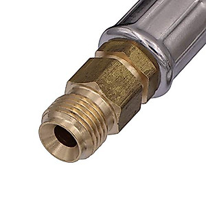 Meter Star 18inch Pigtail Stainless Braided RV Regulator Propane Hose Connector with Gauge QCC Type1 Connection 2PCS/lot