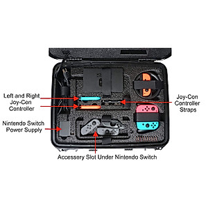 Case Club Waterproof Pre-Cut Portable Gaming Station to Fit Nintendo Switch