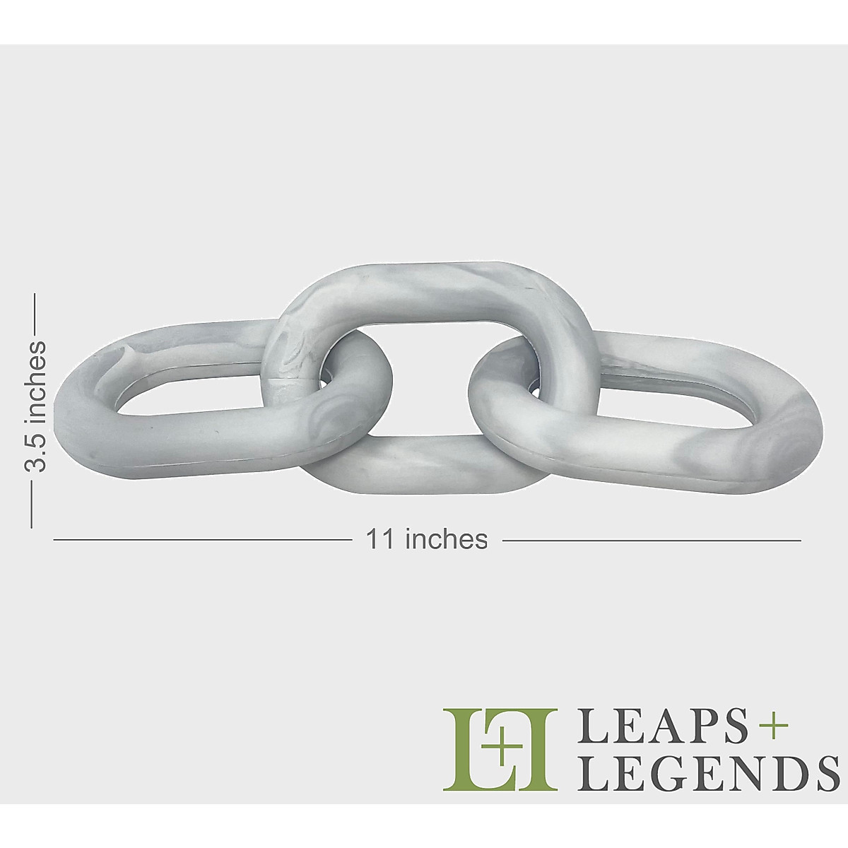 Tug of War Dog Chew Toy - Natural Rubber Heavy Duty Marble Links - Neutral Aesthetically Pleasing Puppy Chew Toys for Small, Medium or Large Dogs (White & Gray Marble)