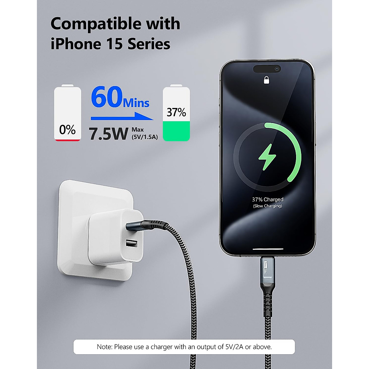 SUNGUY 5Gbps USB C 3.0 Android Auto Cable 1FT, 18W Short USB A to C Cable Fast Charging Nylon Braided Compatible with USB C External SSD, Galaxy S21 S20 S10 S10E Note 20, LG, Pixel and More
