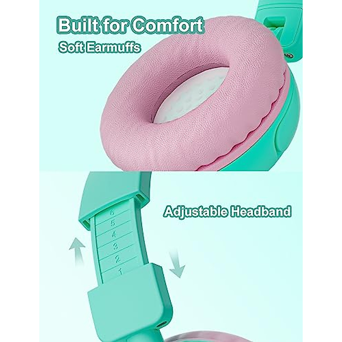 ZIUMIER Kids Headphones Wired, Headphones for Kids with Microphone for Boys Girls, 85dB/ 94dB Volume Limited, Foldable Toddler Headphones for School Airplane Travel,iPad, Fire Tablet, Kindle