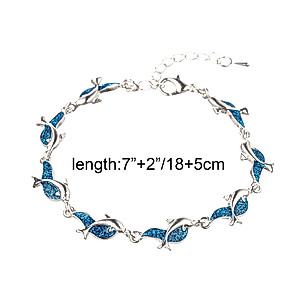 yipima Dolphin Bracelet, Women Fashion Dolphin Charm Chain Bangle Party Ocean Jewelry Gift for Girls (blue)