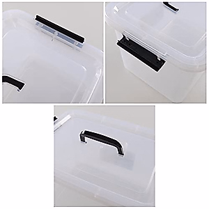 Hommp 5 Liter Clear Storage Box, 4-Pack Plastic Latching Box with Lid