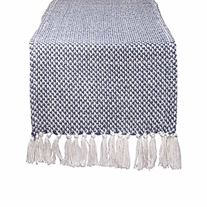 DII Woven Basics Collection 100% Cotton Knit Table Runner, 15x72, French Blue