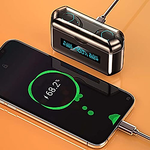 Digital Display Bluetooth 5.2 Earbuds, Touch-Control TWS-Headphones, with Living Waterproof, 2200mAh, Low Latency, for Sports Working Music