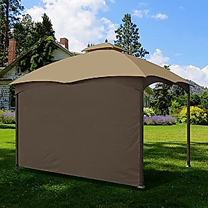 Gazebo Universal Replacement Privacy Curtain, OLILAWN 10' x 12' Privacy Canopy Side Wall, Replacement Gazebo Shade Curtain Privacy Panel for Canopy Gazebo 10x12, One Side Only, Brown