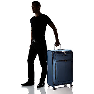 Samsonite Solyte DLX Softside Expandable Luggage with Spinner Wheels, Mediterranean Blue, Checked-Large 29-Inch