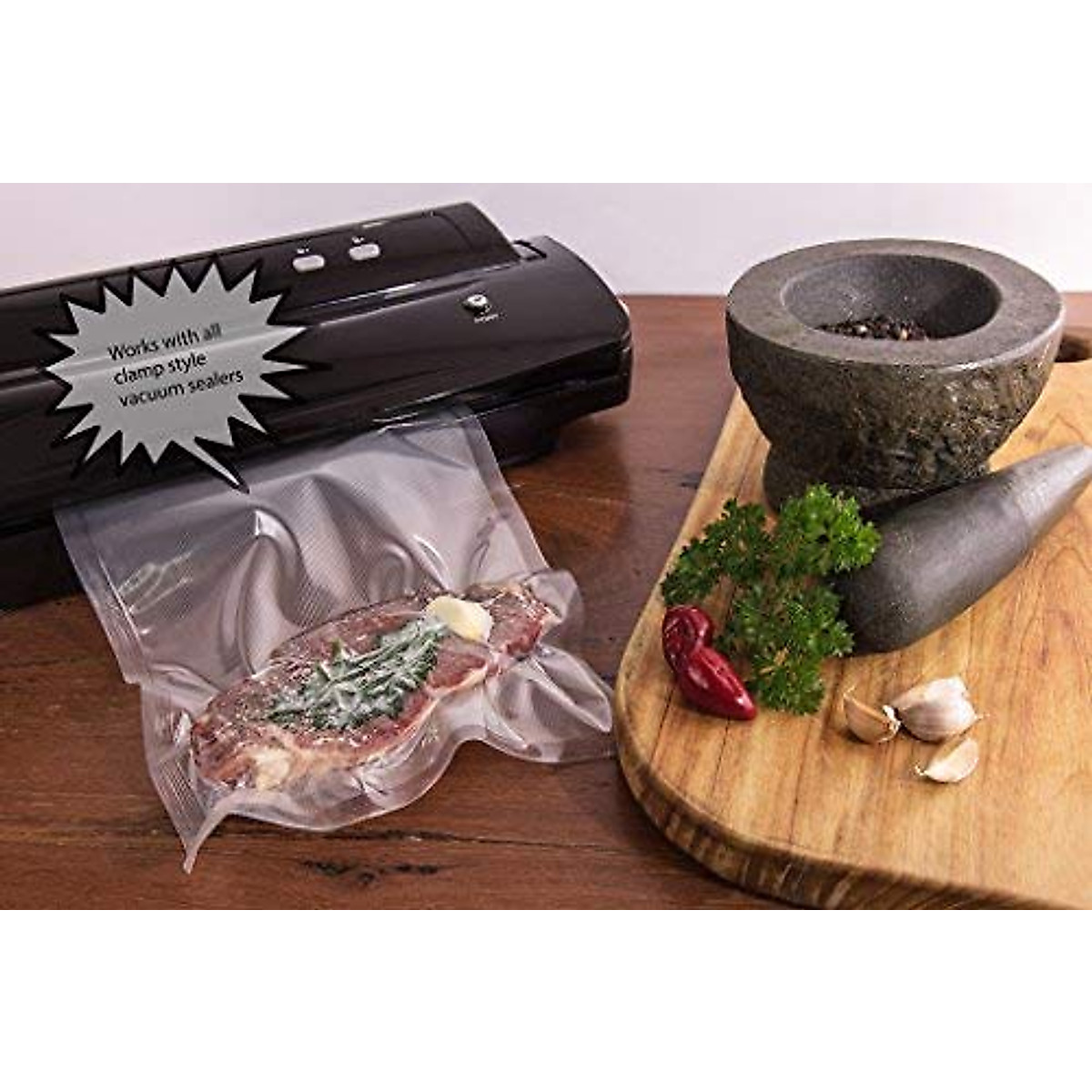 Nutri-Lock Vacuum Sealer Bags, 50 Pint (6x10) & 50 Quart (8x12) & 50 Gallon (11x16) Vac Seal Bags, Commercial Grade with BPA Free, Perfect for Sous Vide and Vac Storage