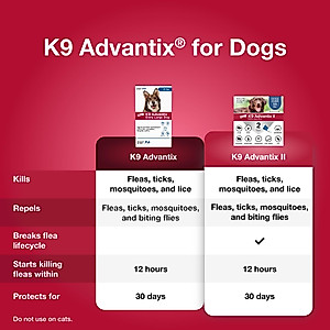 K9 Advantix Flea, Tick & Mosquito Prevention for Dogs Over 55 lbs. | Flea Drops for Extra Large Dogs | Apply Monthly | 2 Treatments
