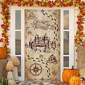Wizard Party Decorations Magical Wizard Party Backdrop Vintage Castle Decor for Welcome Wizard Decoration Halloween Witch Decorations for Party