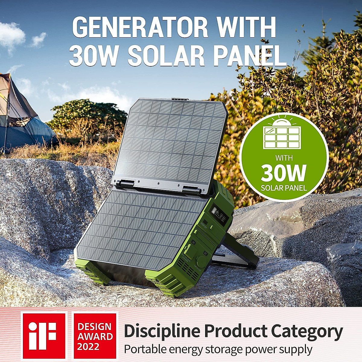 BROWEY Portable Power Station,LiFePO4 Battery Backup 110V/600W(1200W Peak) Pure Sine Wave AC Outlet, Solar Generator for Outdoor Camping, RV Travel, Home Emergency Use