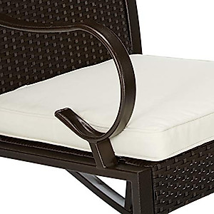 Christopher Knight Home Muriel Outdoor Wicker Rocking Chair, Dark Brown/Cream Cushion