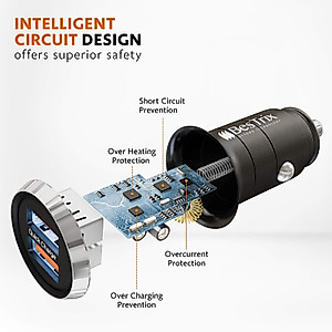 Bestrix Phone Car Holder for Dash & Windshield Quick Charge 4.0 Super-Fast Car Charger