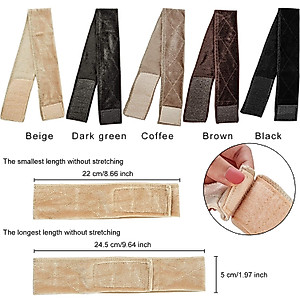 WILLBOND 10 Pieces Velvet Wigs Headband Flexible Velvet Wig Grip Band Adjustable Non-slip Wigs Headband for Women Men