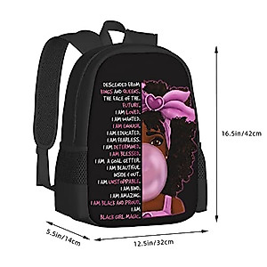 nrseag African American Girl Backpack Black Girl Backpack African Kids Cute Black Girl Bookbag for School Kids Teen Girls