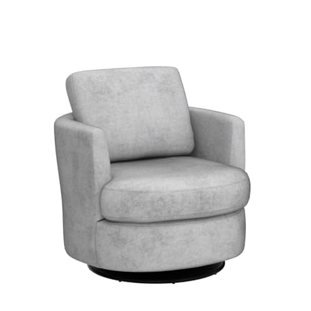 Swivel Accent Chairs Living Room Modern Comfy Round Arm Chairs Upholstered Barrel Swivel Chairs Sillas De Sala Circle Club Chair Cozy Chairs for Small Spaces Bedroom (Grey Chenille, Set of 1)