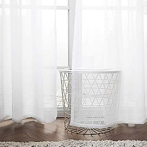 MIULEE 2 Panels Solid Color White Sheer Curtains Elegant Grommet Window Voile Panels/Drapes/Treatment for Bedroom Living Room (54X96 Inch)
