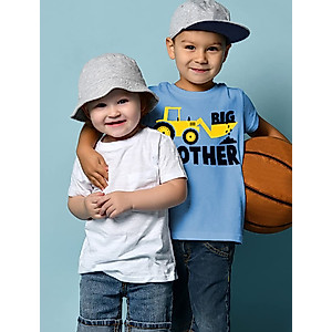 Construction Tractor Big Brother Shirt Pregnancy Baby Announcement Gifts for Boys Sibling Toddler Kids T-shirt 3T California Blue