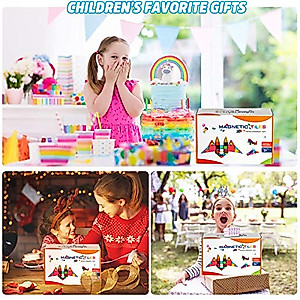 SUNHE YHK Kids Magnetic Tiles Toys, 100Pcs 3D Magnetic Building Blocks Tiles Set, Building Construction Educational STEM Toys for 3+ Year Old Boys and Girls