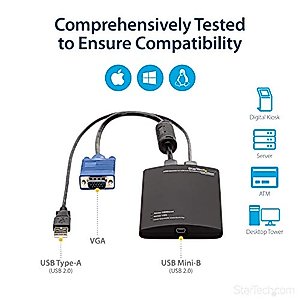 StarTech.com Crash Cart Adapter – 1920 x 1200 – Portable Laptop USB 2.0 to KVM Console (NOTECONS01)