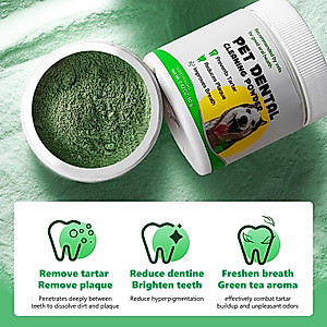 Dog Teeth Cleaning Powder，Dog Dental Powder，Dog Breath Freshener Powder with Probiotics for Bad Breath, Plaque, Tartar Remover - Dental Supplies - 80g