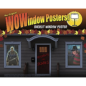 WOWindow Posters Freddy's Ready Nightmare on Elm Street Halloween Window Decoration 34.5"x60" Backlit Poster, Pkg of 1