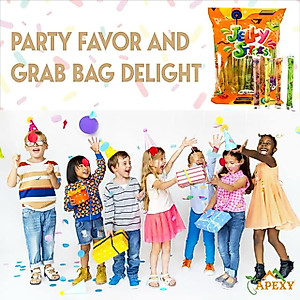 Apexy Jelly Straws, Fruit Jelly Filled Strips, Tiktok Candy Trend Items, Assorted Fruit Jelly Sticks, 15.23oz (432g)