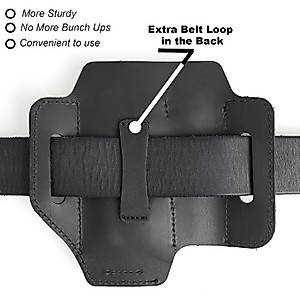 Topstache Multitool Sheath for Belt - EDC Belt Organizer - Leather Multitool Holster with Flashlight Holder, Elastic Band Pen Holder and Keychain Clip - Multitool Holder - Multitool Pouch, Black