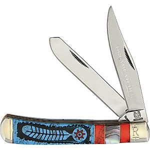 S.S. Folding Knives Rough Rider Dreamcatcher Stockman Pocket Knife Rr1524 3 Open Folding Blades Outdoor Survival Hunting Knife for Camping by Survival Steel