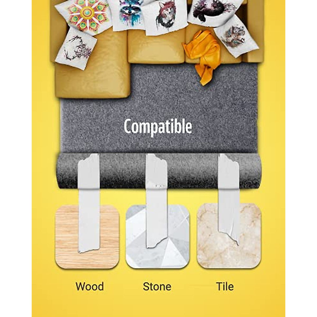 Professional Rug Tape - 2 Inch by 40 Yards (120 Feet! - 2X More!) - Double Sided Non-Slip Carpet Tape - Premium White Finish - Perfect Gripper for Holding Indoor Rugs in Place