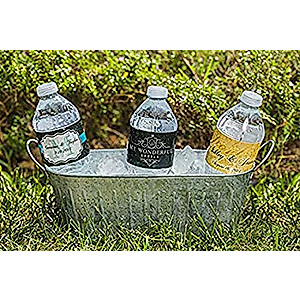 Ivy and Sage with Gold Geometric Shapes Water Bottle Labels