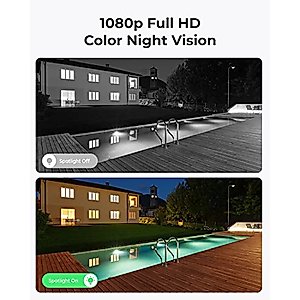 REOLINK Outdoor Security Camera System, 1080p Plug in WiFi Cameras with App for Home, Color Night Vision with Bulit-in Spotlight, 2-Way Talk, Motion Detection, SD Card Storage, Lumus (2 Pack)