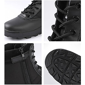 QMFUR Men’s Military Boots Outdoor Hiking Boots Work Boots Tactical Boots Durable Combat Boots Army Boots (Black, 10, numeric_10)