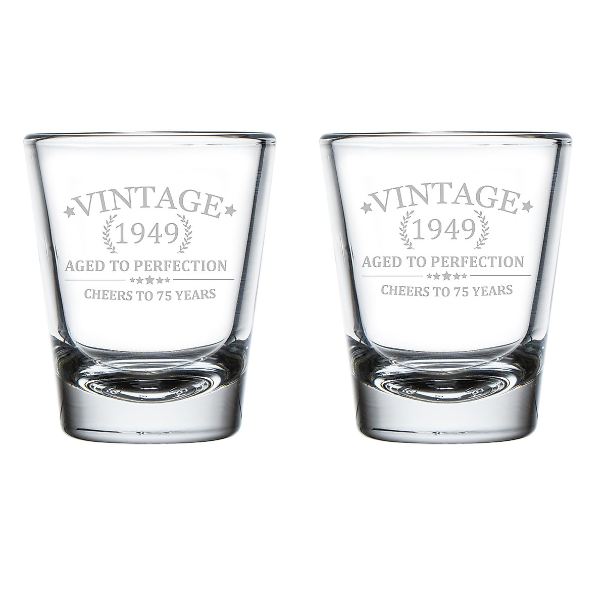 Or Something Set of 2 Shot Glasses Glass Cheers To 75 Years Vintage 1949 75th Birthday