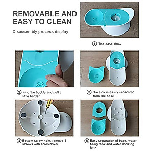 CLICIC Cat Dog Water Dispenser Automatic Water Drinking Fountain for Small or Medium Size Dogs Cats Easy to Clean Snail Shape 2.8L Pink