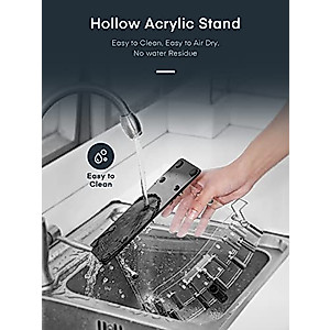 Knife Set, D.Perlla 16 Pieces Black Kitchen Knife Set with Acrylic Stand, High Carbon Stainless Steel, BO Oxidation Knife Block Set, No Rust, Non Slip Handle, Sharp Knife