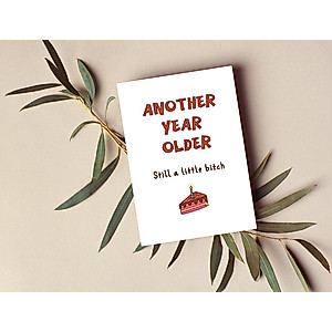 Ure Tenk Cheeky Birthday Card for Sister Bro, Funny Bday Card for BFF, Sarcastic Birthday Card for Sibling, Another Year Old, Still A Little Bit*h