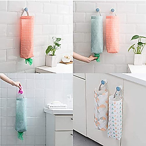 Plastic Bag Holder 4 Pack Grocery Bags Holders, Wall Hanging Large Grocery Bag Storage Dispenser Shopping Bag Carrier Holder Organizer, Folding Recycling Garbage Bag Holder for Trash Bags with 4 Hooks
