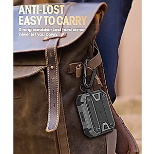 Koaichi Compatible with AirPods Pro(2nd Generation/1st Generation), Full-Body Rugged Hard Shell Protective Case Cover with Keychain Designed for AirPods Pro (2022/2019), Black