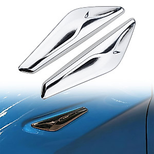2 PCS Front Fender Chrome Finisher Trim Right Left Side Fits BMW X3 F25 X4 F26 2013-2017 Replaces 51117338570 51117338569